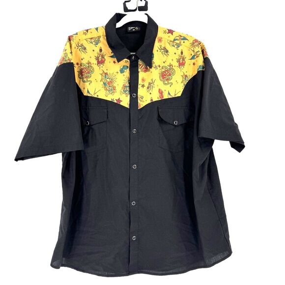 Steady | Shirts | Steady Clothing Tattoo Flash Western Shirt Mens 3x ...